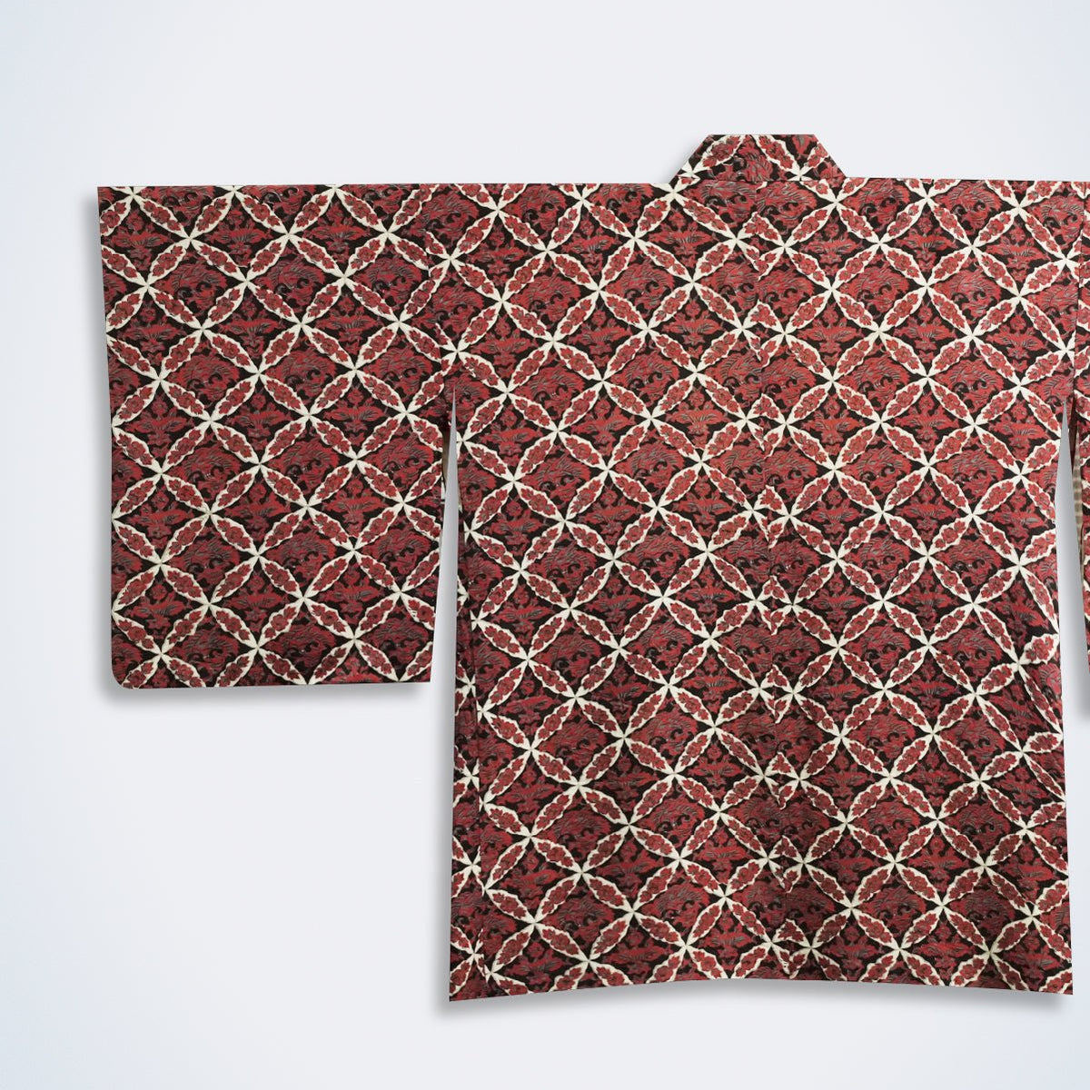 Black-red traditional pattern haori [H-A41] – KUDEN by TAKAHIRO SATO